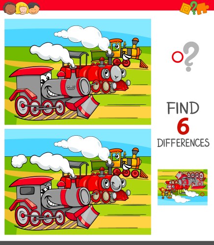 Find the differences game Royalty Free Vector Image