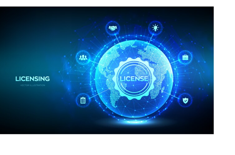 Licensing license agreement concept copyright Vector Image