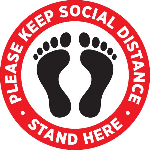 Please wear medical mask signage or floor sticker Vector Image