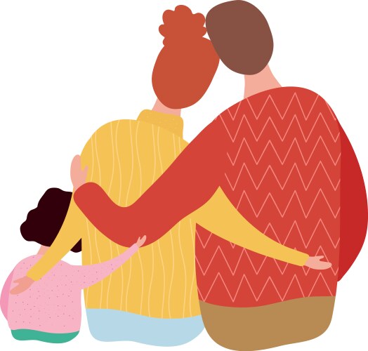 Love family members characters together Royalty Free Vector