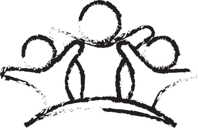 Teamwork icon abstract people and support design Vector Image