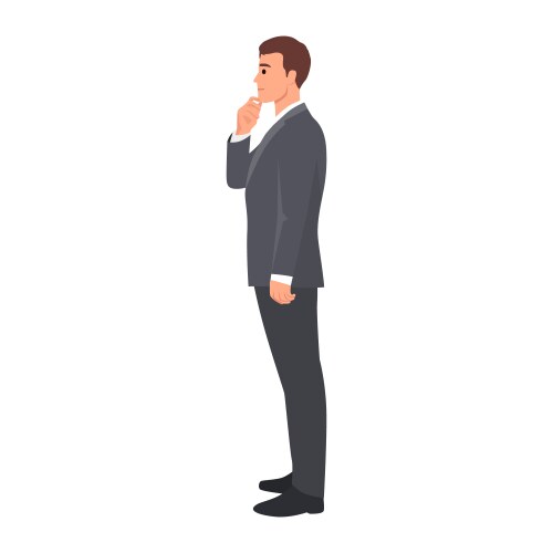 Casual man character side view Royalty Free Vector Image