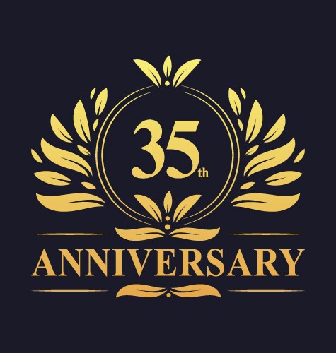 35 years birthday logo 35th celebration Royalty Free Vector