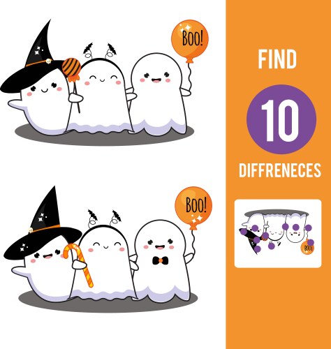 Halloween Spot the Difference Vector Images (over 190)