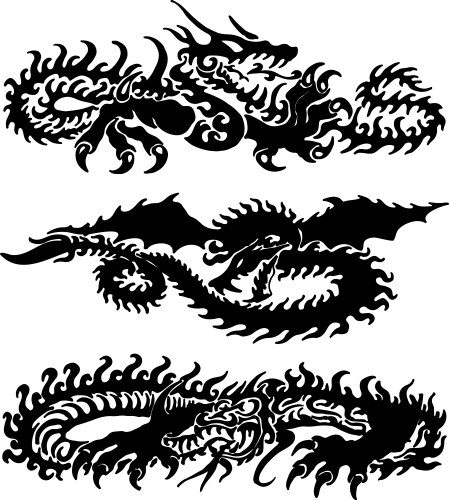 Seamless Dragon Border Vector Images (86)