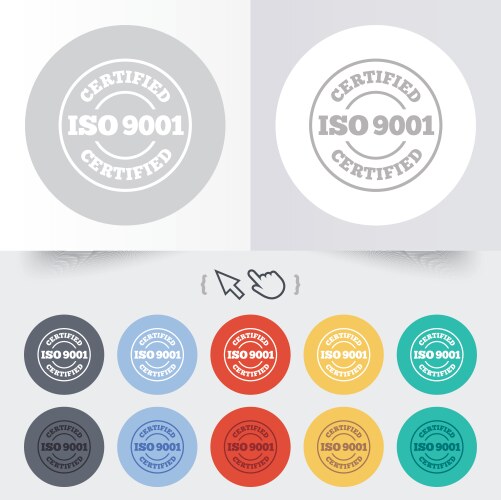 Iso 9001 certified sign certification stamp Vector Image
