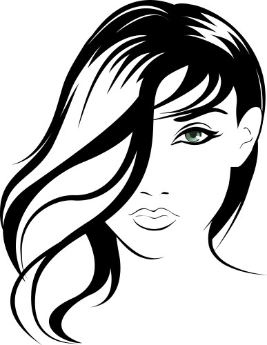 Beautiful woman face icon Royalty Free Vector Image