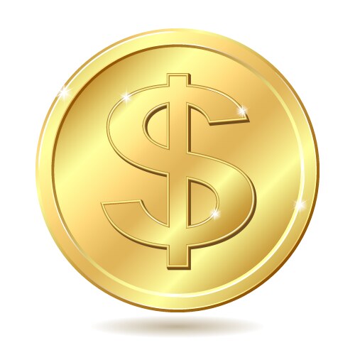 Dollar coin Royalty Free Vector Image - VectorStock
