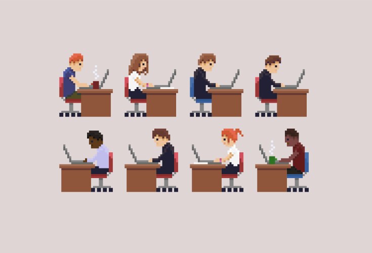 Pixel Art Office Vector Images (over 2,700)