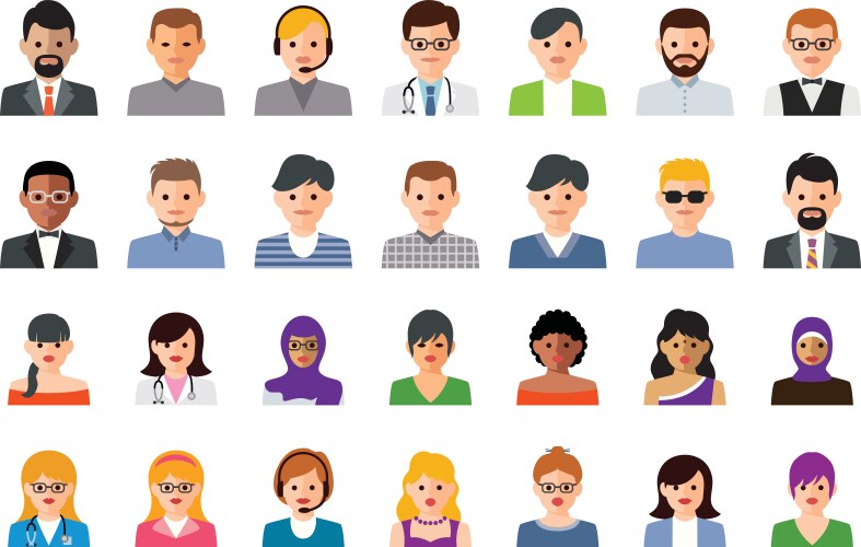 Cartoon people collection Royalty Free Vector Image