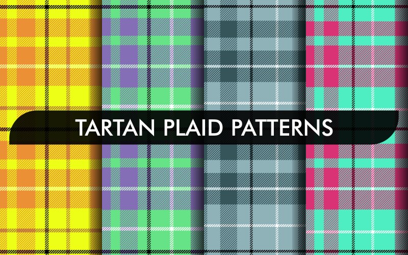 Tartan plaid pattern designs with bright colors – Royalty-Free Vector ...
