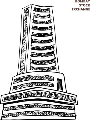 Bombay stock exchange bear run loss Royalty Free Vector