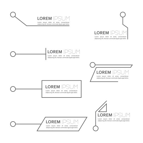 Callouts template digital info boxes Royalty Free Vector