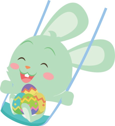 Easter bunny with big egg art Royalty Free Vector Image