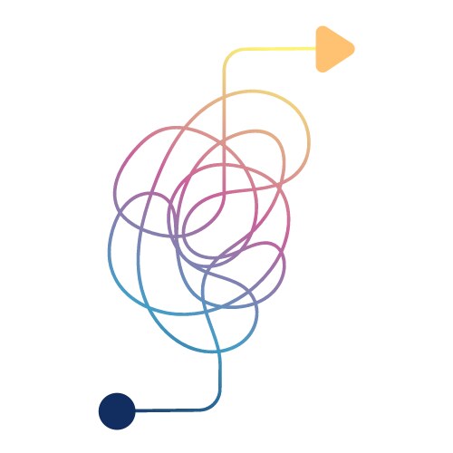 Complicated thinking process line icon design Vector Image