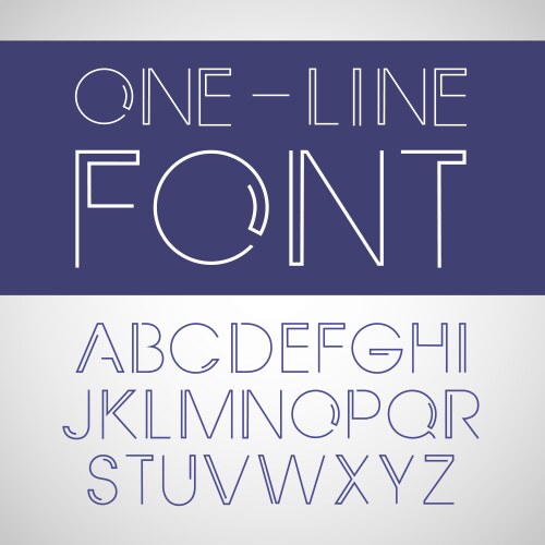 Linear silhouette font geometric figures outline Vector Image