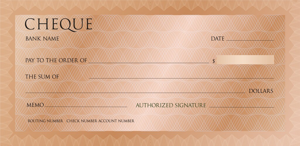 Cheque Template Vector Images (over 1,200)