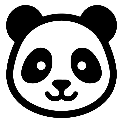 Minimalist panda face icon for logos design Vector Image