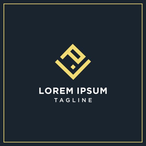 Royal square logo golden luxury creative modern Vector Image