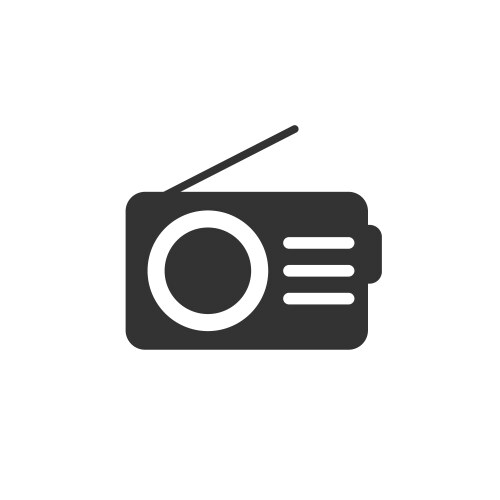 Radio icon in flat style fm broadcast on white Vector Image