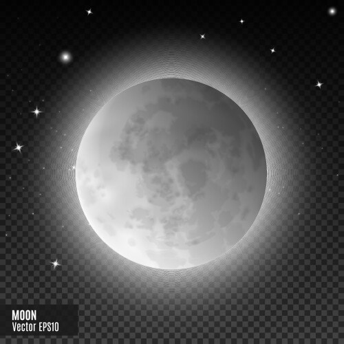 Realistic full moon Royalty Free Vector Image - VectorStock