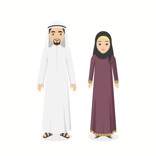 Saudi arabia traditional clothes people Royalty Free Vector