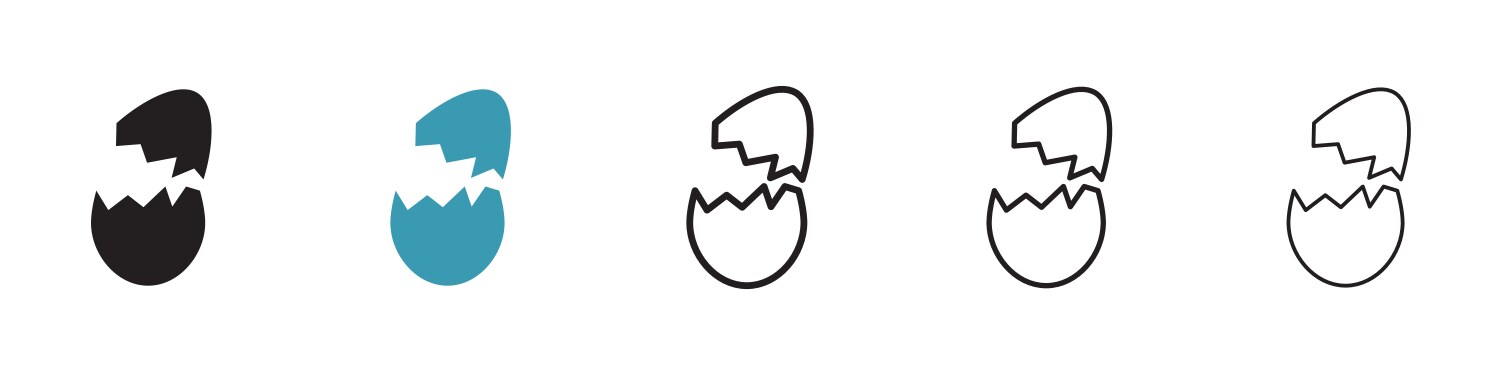 Broken egg icon set egg with crack symbol cracked Vector Image