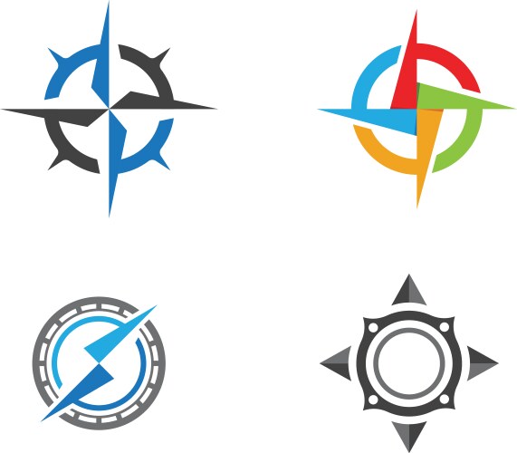 Basketball sports compass emblem logo Royalty Free Vector