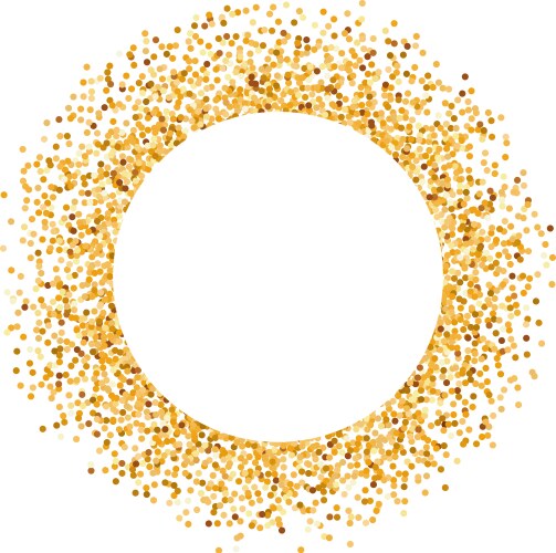 Gold round frame and glitter glowing particles Vector Image