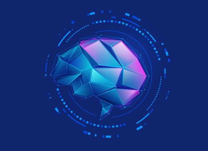 Polygon brain Royalty Free Vector Image - VectorStock