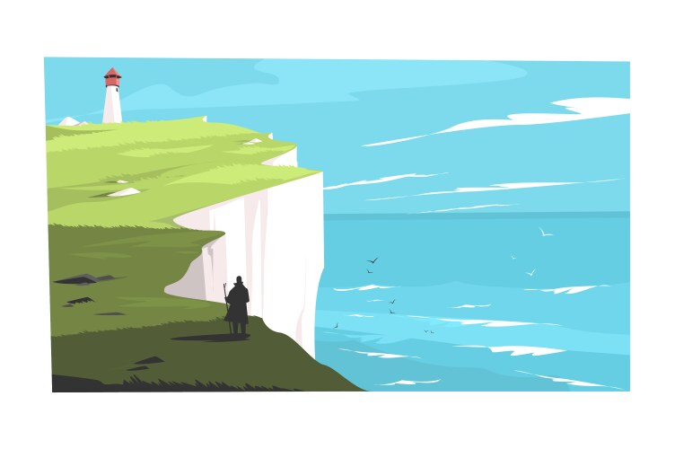 Sea coast Royalty Free Vector Image - VectorStock