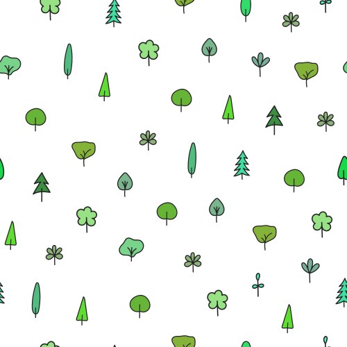 Forest garden tree nature simple seamless pattern Vector Image