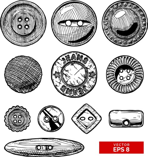 Textile sewing button game pixel art Royalty Free Vector