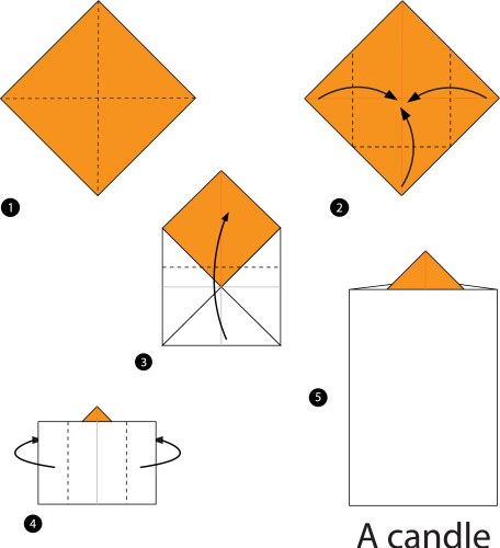 Step by instructions how to make origami Vector Image
