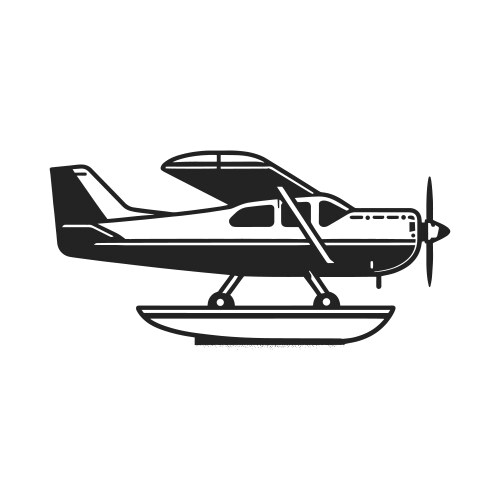 Simple float aircraft icon Royalty Free Vector Image