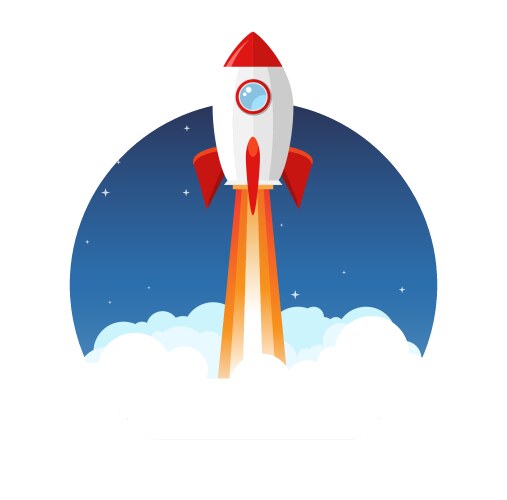 3d rocket space ship launch background realistic Vector Image