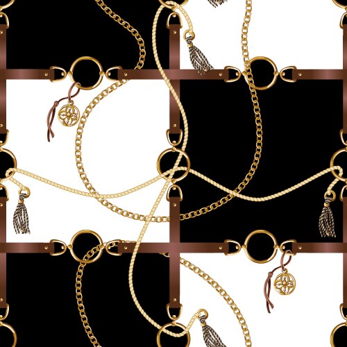 Seamless pattern with belts chain Royalty Free Vector Image