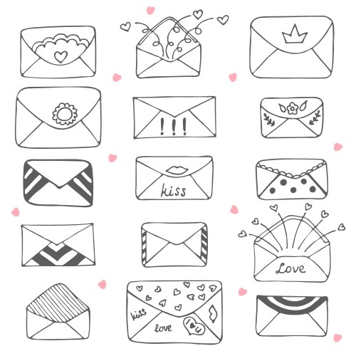 Envelopes Doodles Vector Images (over 6,600)