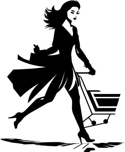 Trendy trolley tracker shopping cart emblem style Vector Image