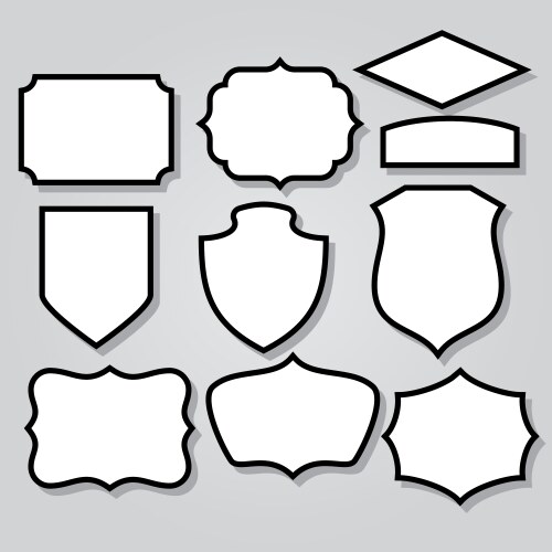Vintage shield armor frame icon logo mascot set 3 Vector Image