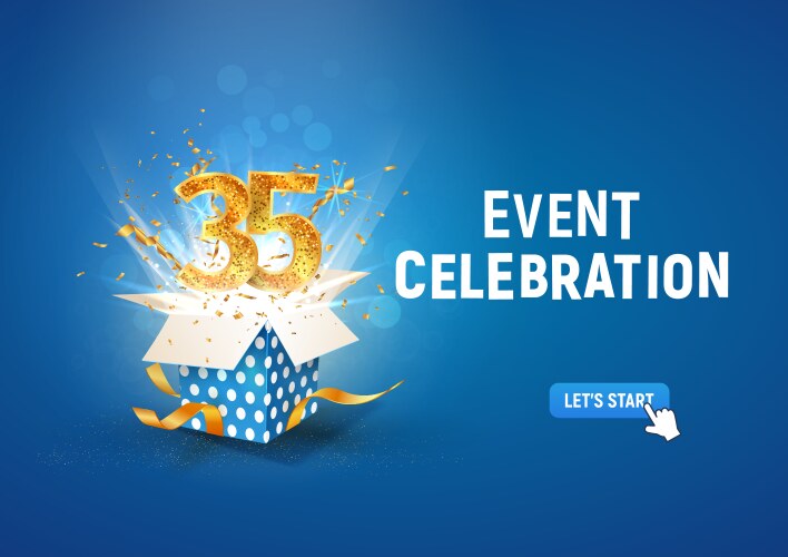 35 years anniversary invitation card template Vector Image