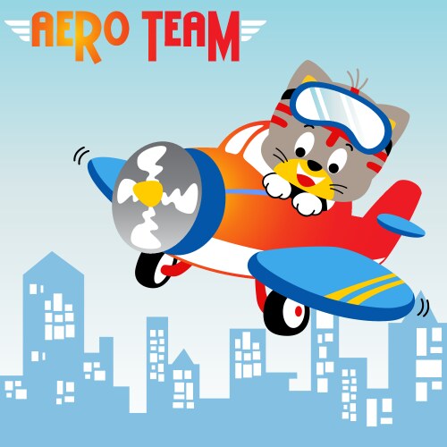Cat Flying Airplane Vector Images (over 120)
