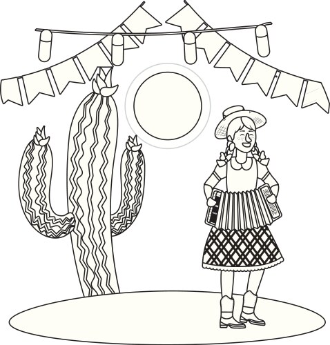 Festa junina cartoon Royalty Free Vector Image