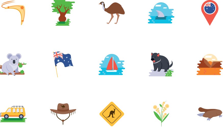 Australia map and animals Royalty Free Vector Image
