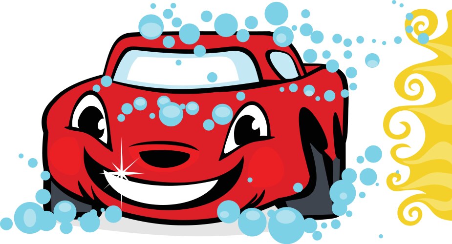 Car wash mascot cartoon isolated on white Vector Image