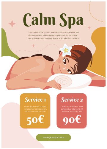 Hand drawn spa poster template Royalty Free Vector Image