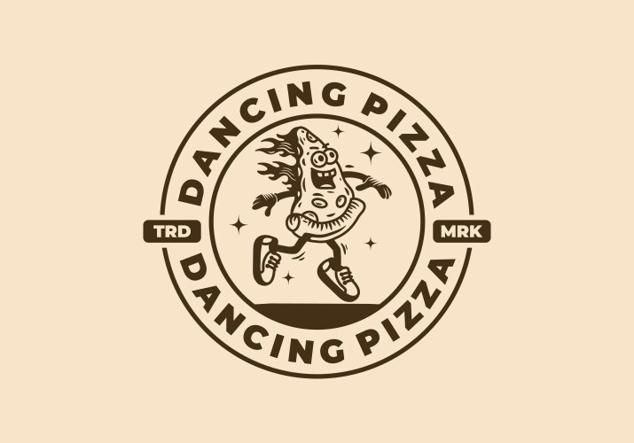 Mascot design of dancing pizza Royalty Free Vector Image