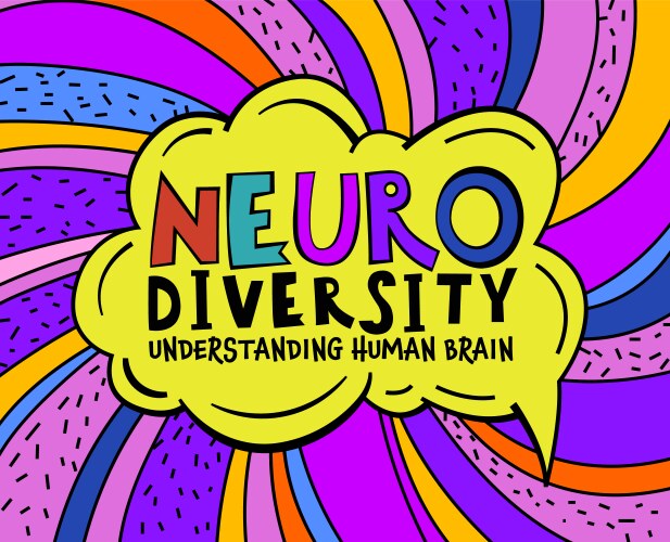 Neuro diversity autism acceptance creative print Vector Image