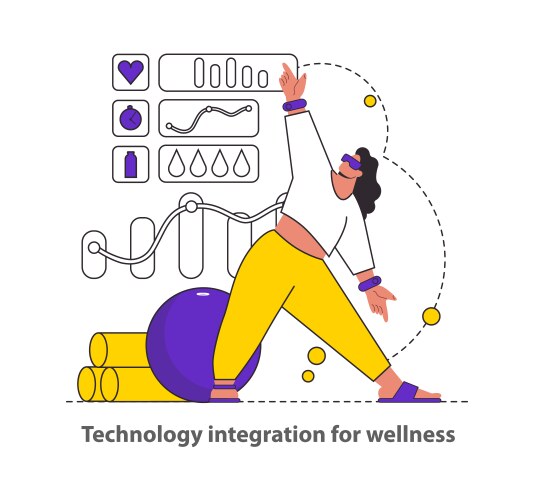 Technology integration for wellness concept Vector Image