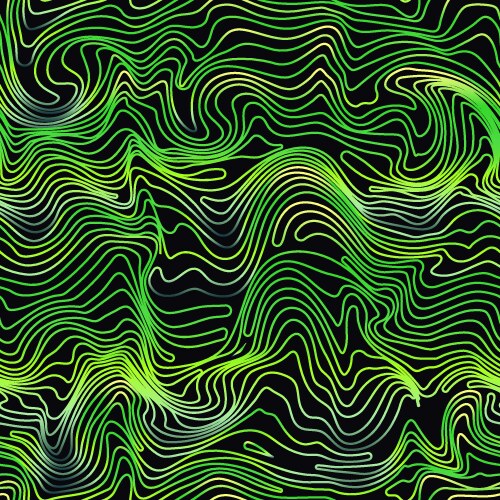 Toxic green geometric waves seamless pattern Vector Image